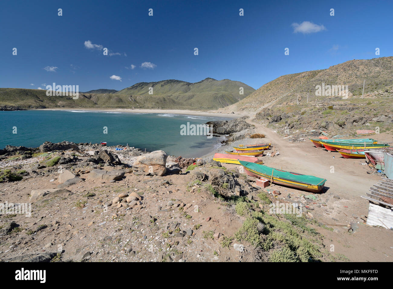 Limari Sur, Bay and Fishing Port, IV Region of Coquimbo, Chile Stock ...