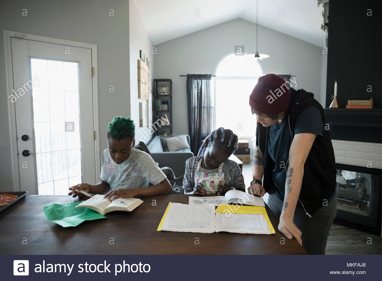 Brother sister homework hi-res stock photography and images - Alamy