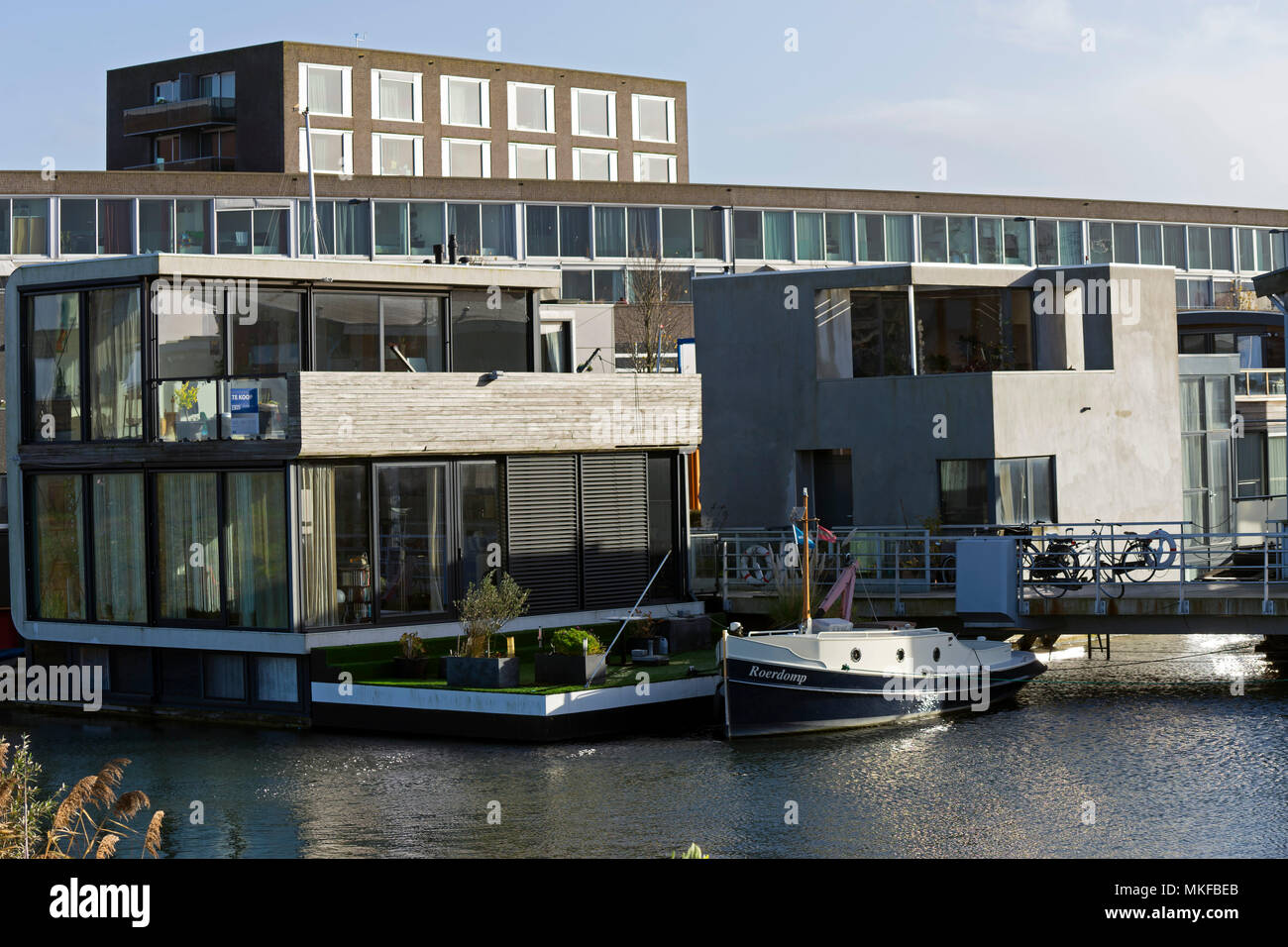 Floating house in the Ijburg district of Amsterdam, Holland ...