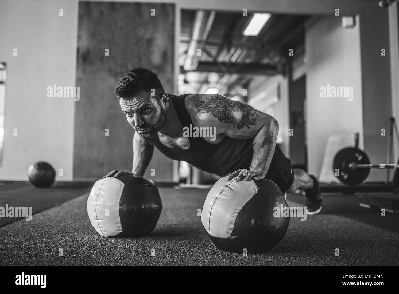 Muscled men Black and White Stock Photos & Images - Alamy