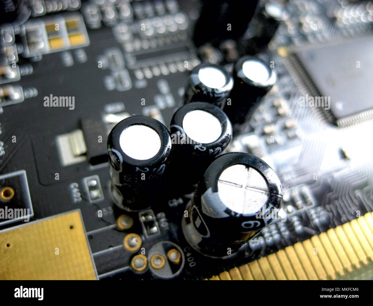 Electronic board with electrical components. Electronics of computer ...