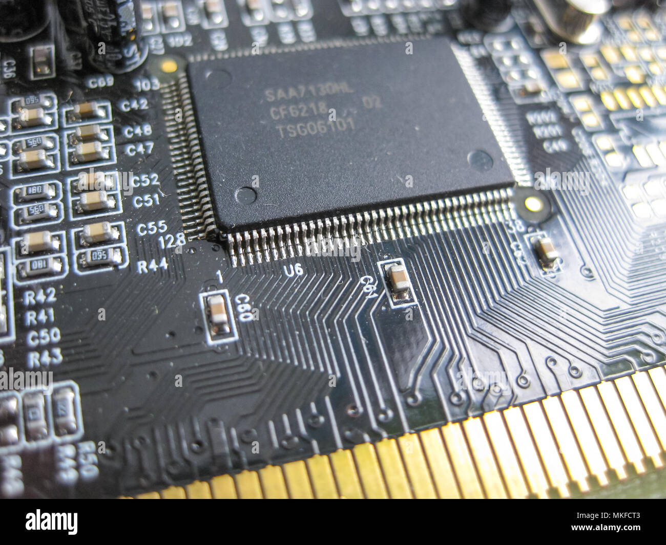 Electronic board with electrical components. Electronics of computer ...
