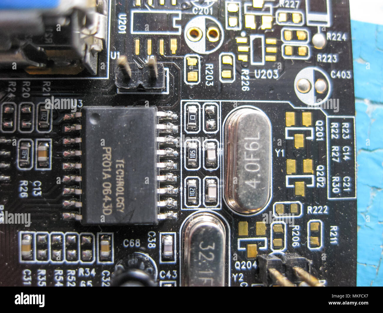 Electronic board with electrical components. Electronics of computer ...