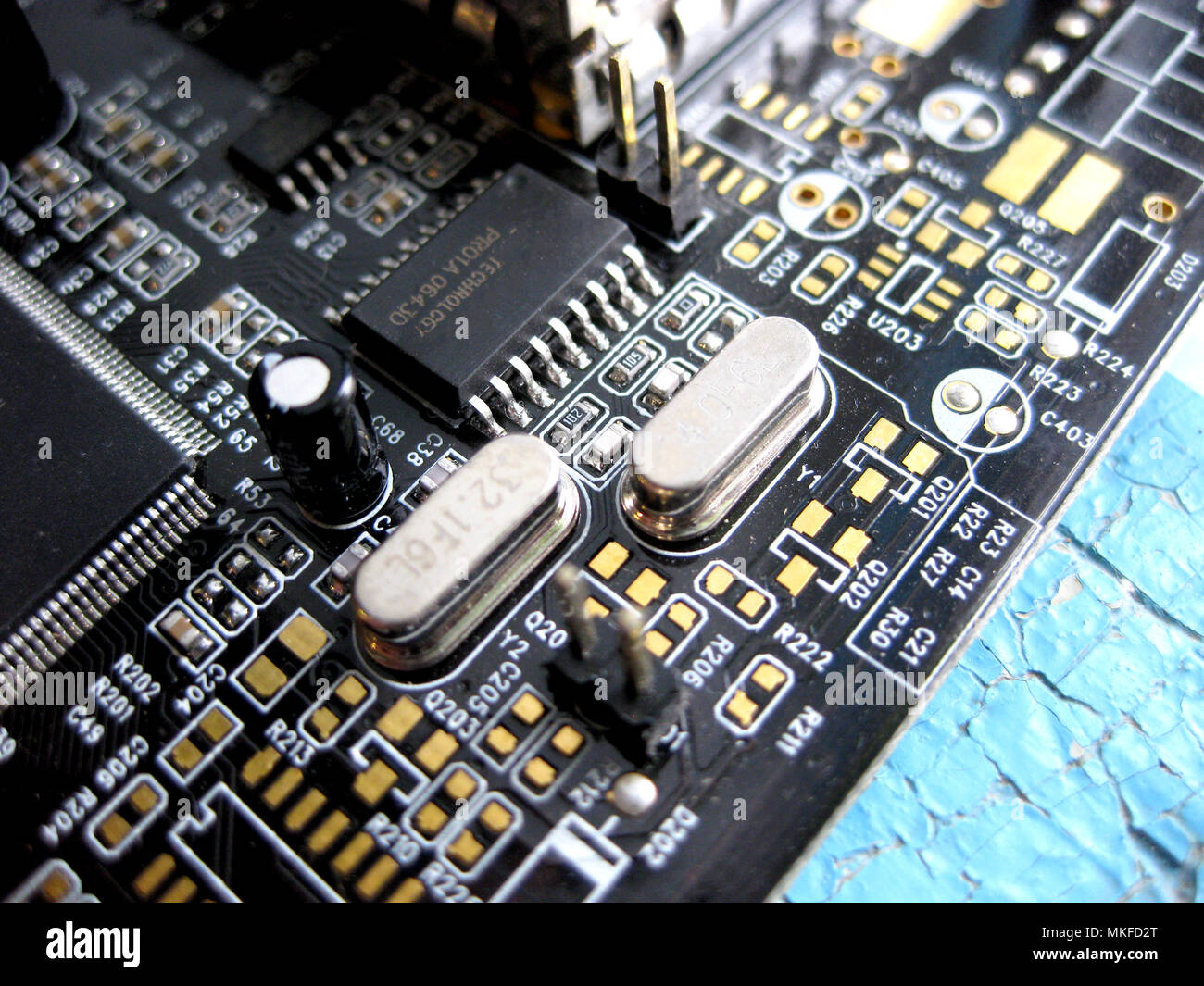 Electronic board with electrical components. Electronics of computer ...