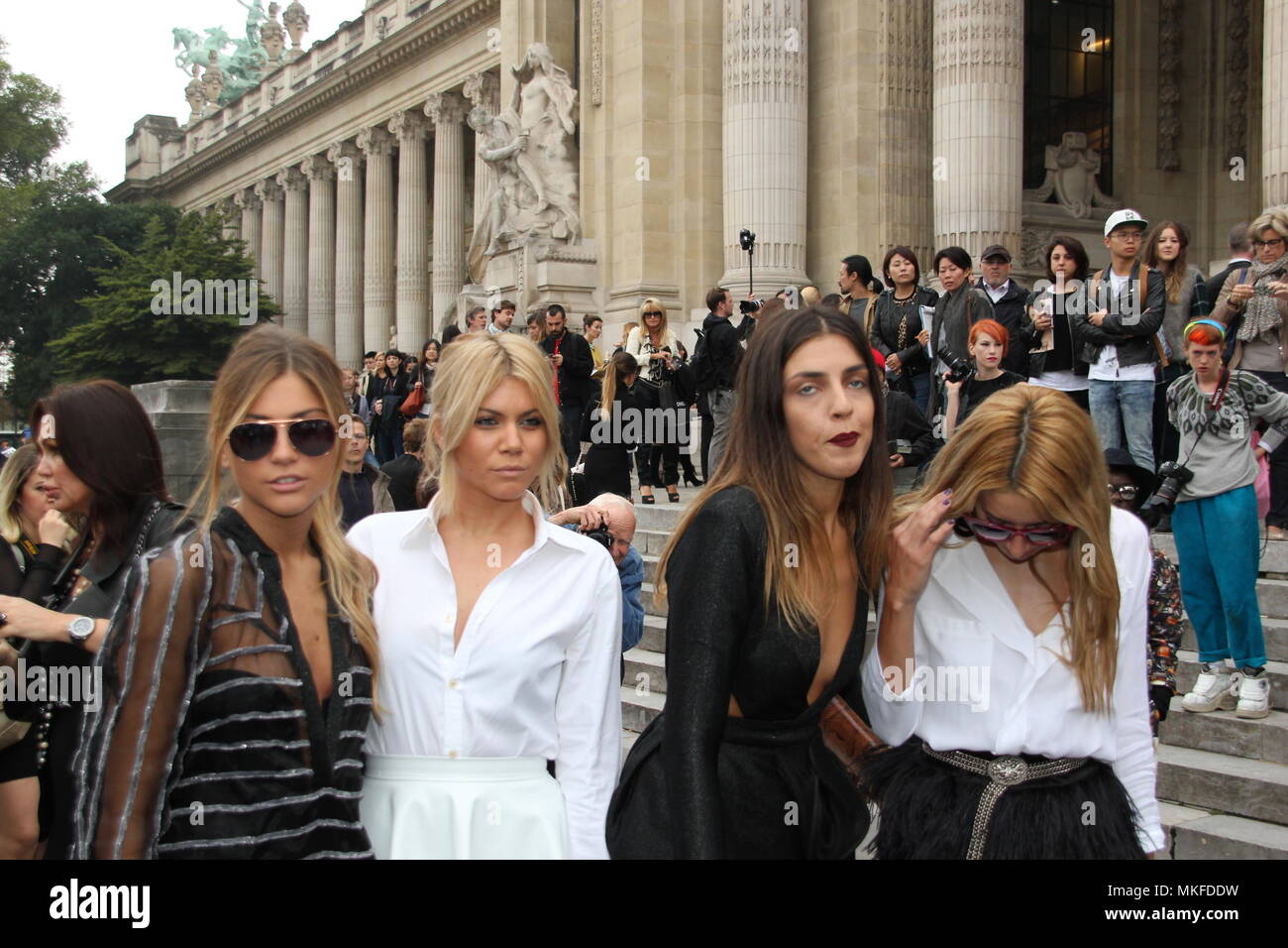 guest and models for the paris fashion week show Stock Photo - Alamy