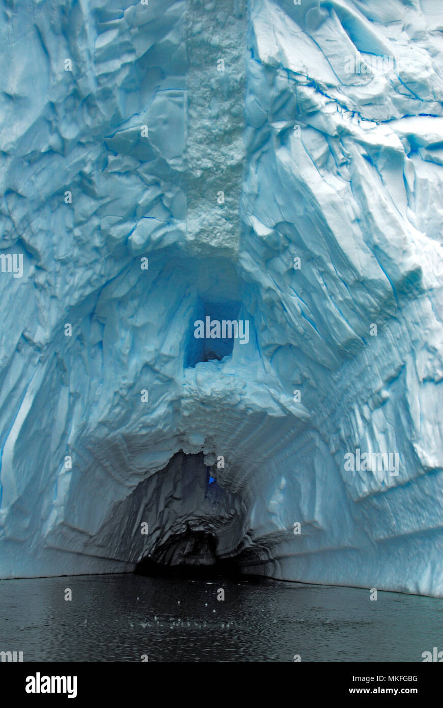 Ice tunnel. Drifting iceberg. Antarctic Peninsula Stock Photo - Alamy
