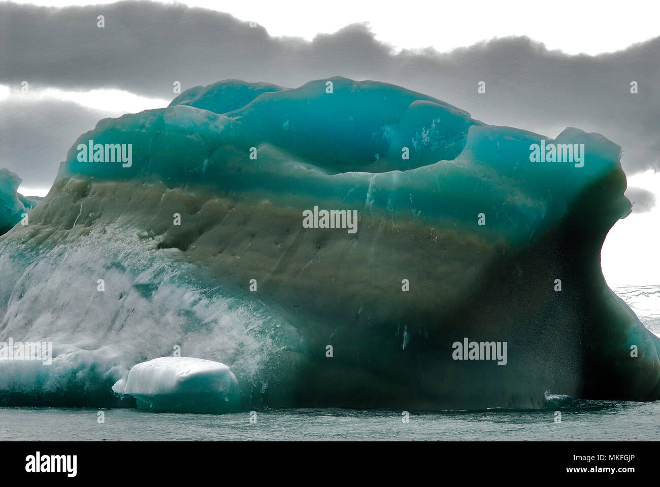 Iceberg inverted. Ice floe inverted and drifting. Antarctic Peninsula ...