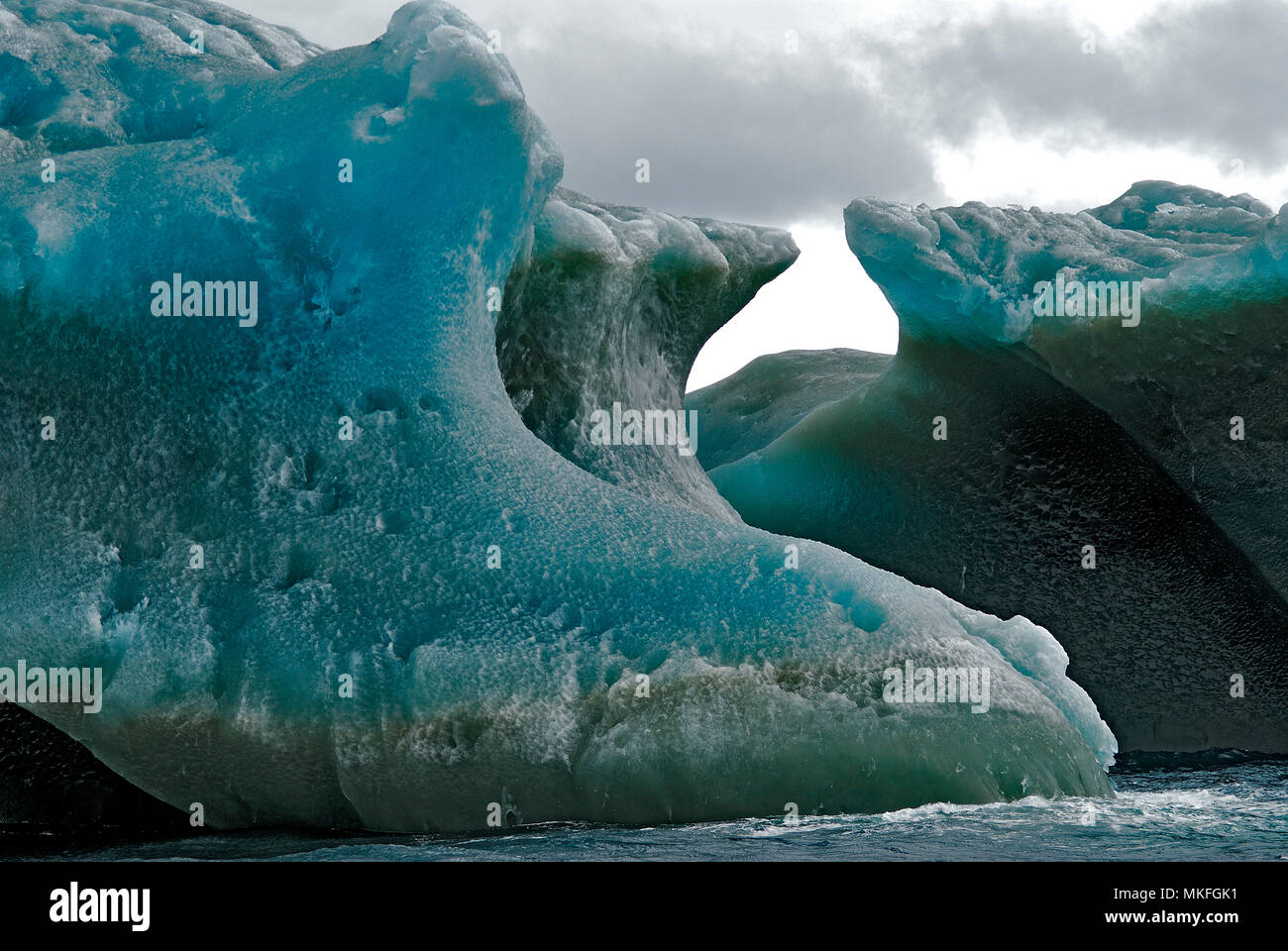 Iceberg inverted. Ice floe inverted and drifting. Antarctic Peninsula ...