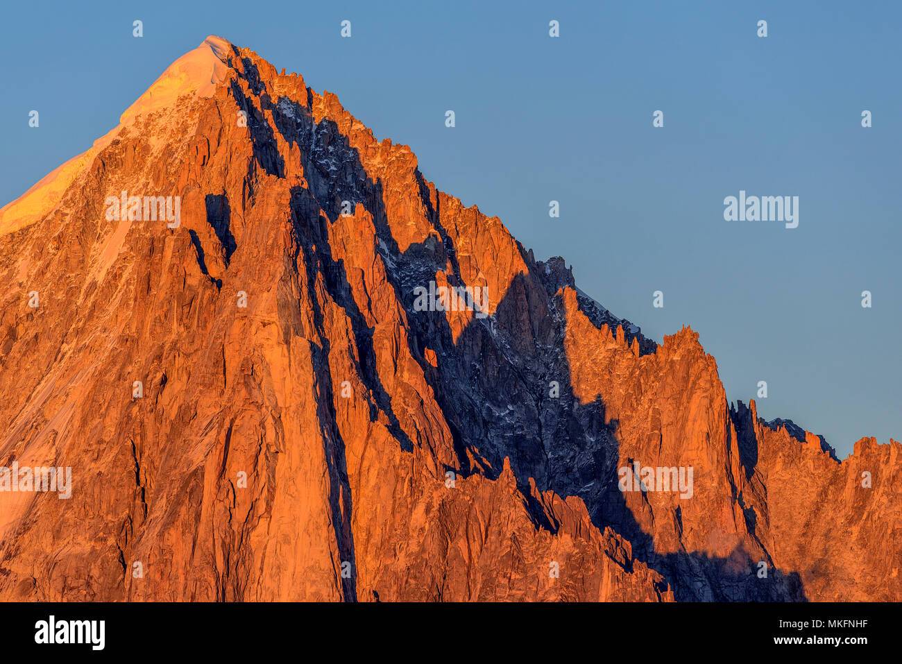 Aiguille Verte (4122 m) ans the Drus, Mont Blanc massif seen from ...