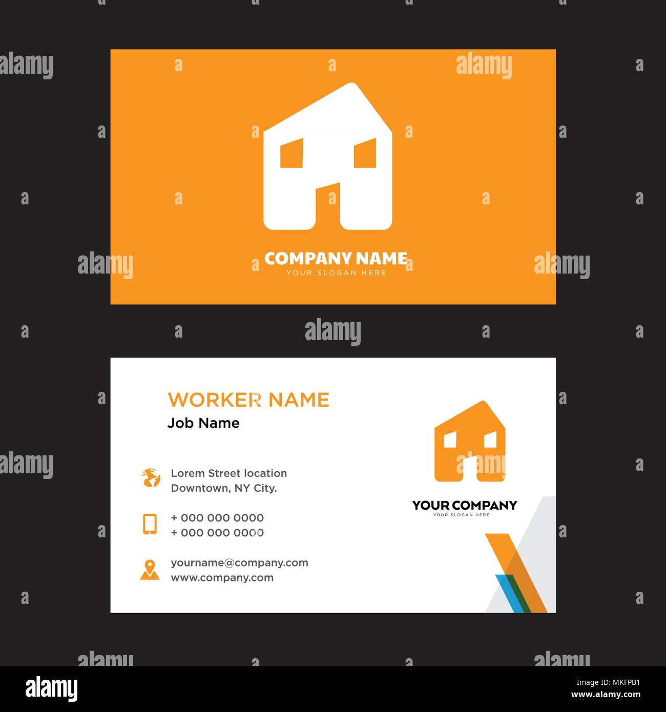 Home business card design template, Visiting for your company, Modern ...