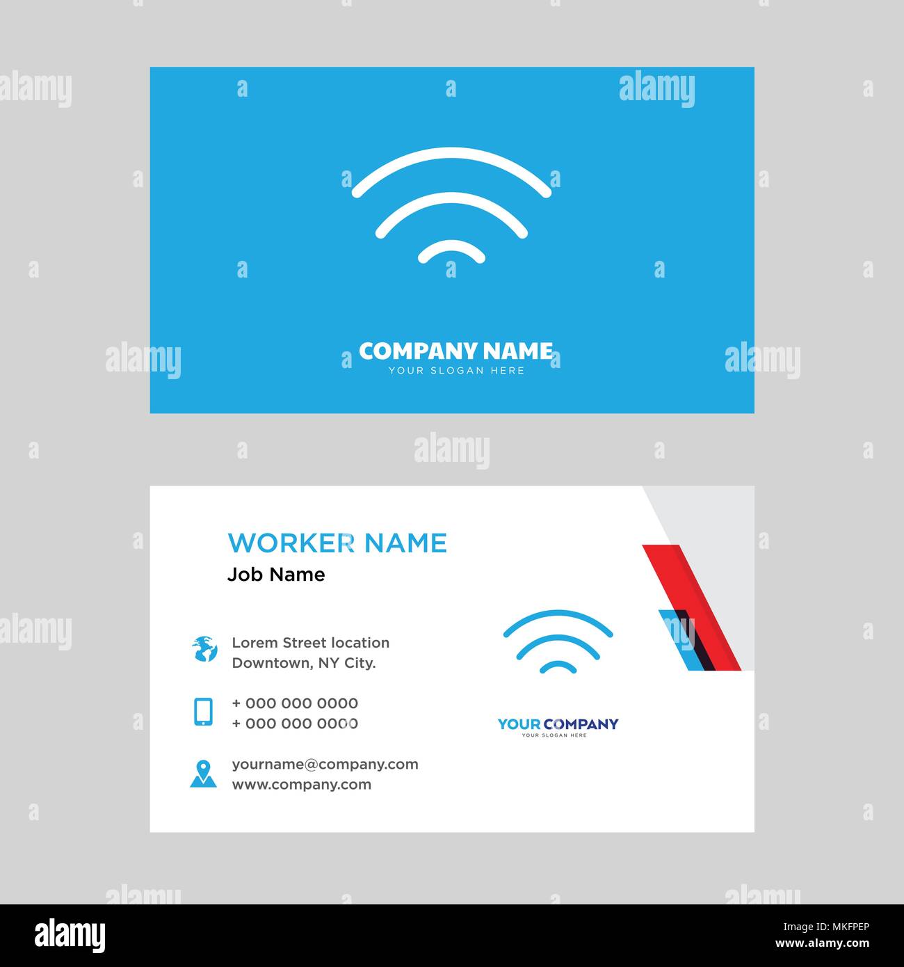 Wifi business card design template, Visiting for your company, Modern ...