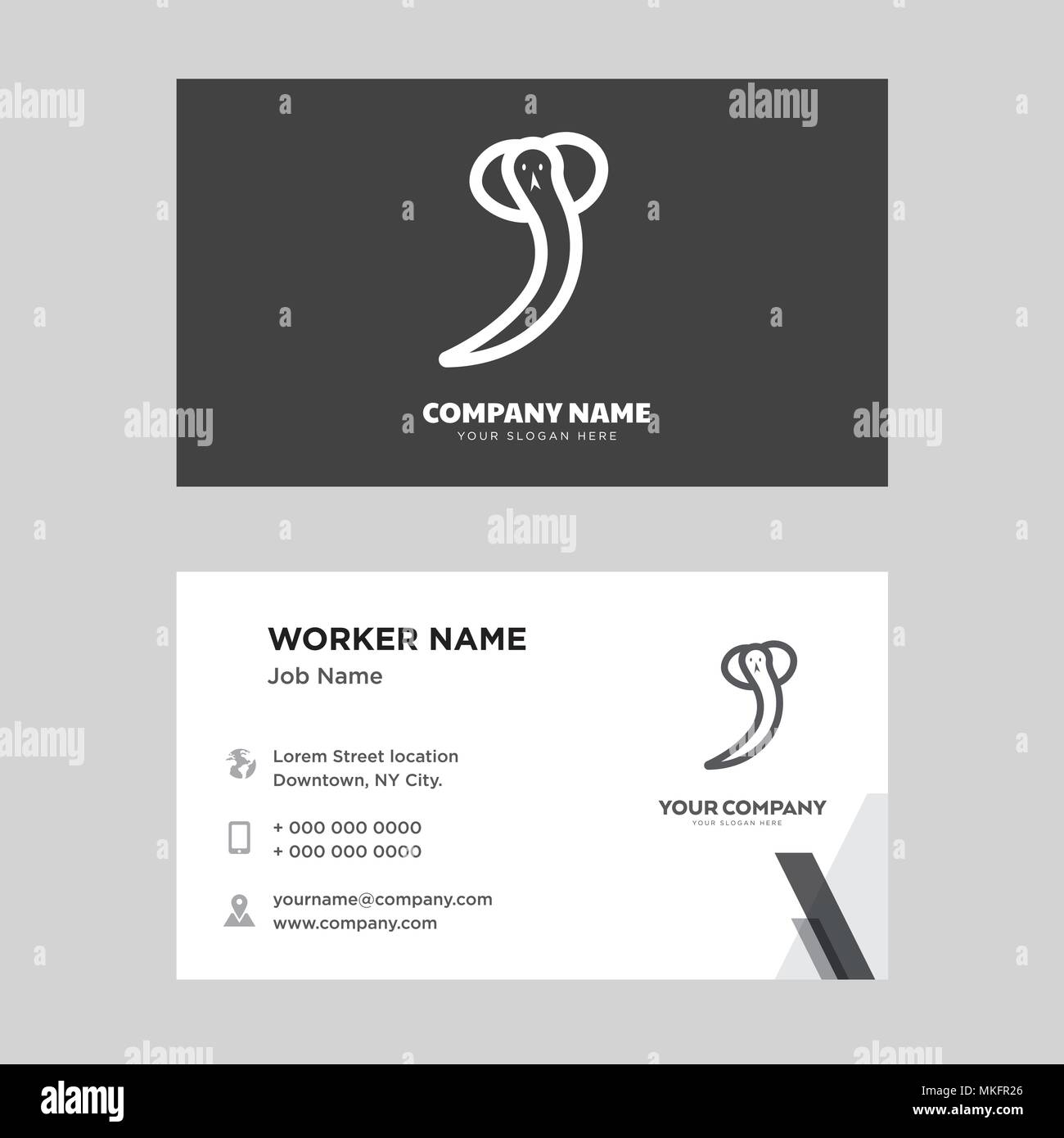 Snake business card design template, Visiting for your company, Modern ...