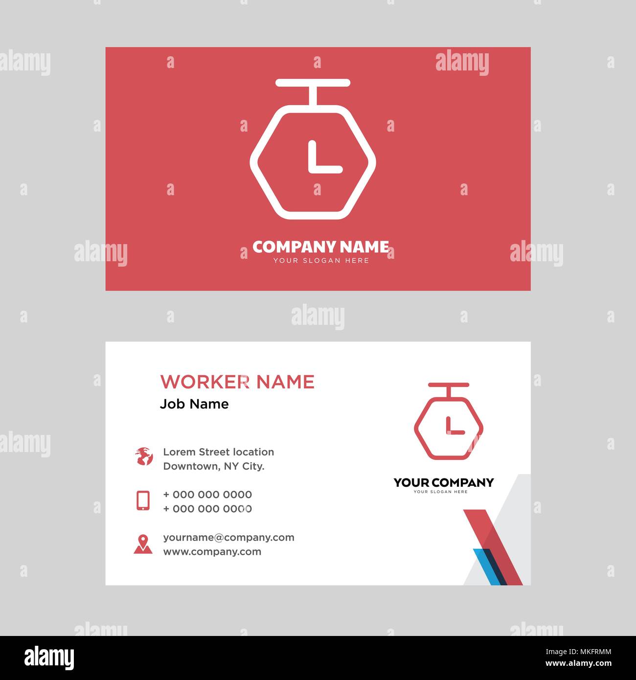 Timer business card design template, Visiting for your company, Modern ...