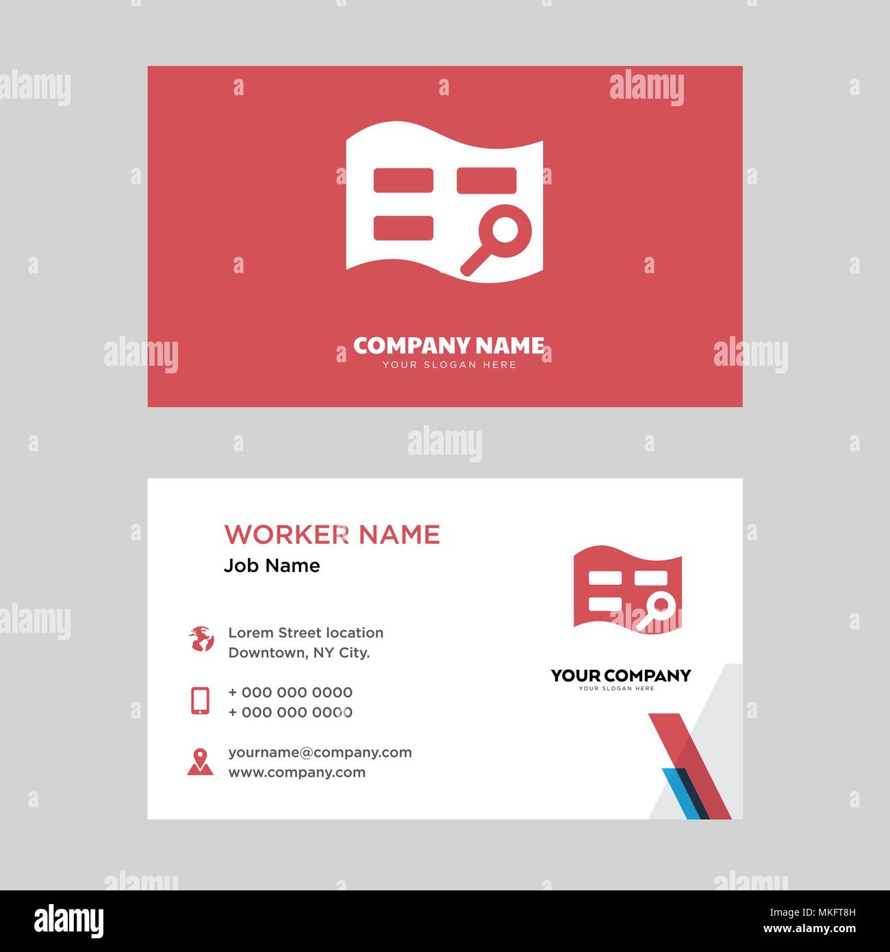 Map business card design template, Visiting for your company, Modern ...