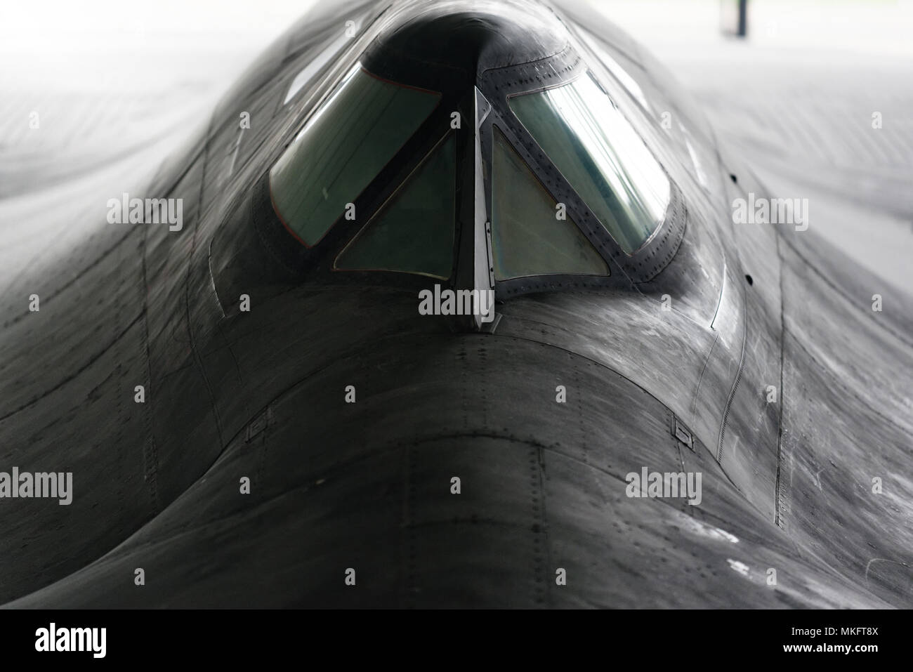 The cockpit canopy of the Lockheed SR-71 Blackbird spy plane Stock ...