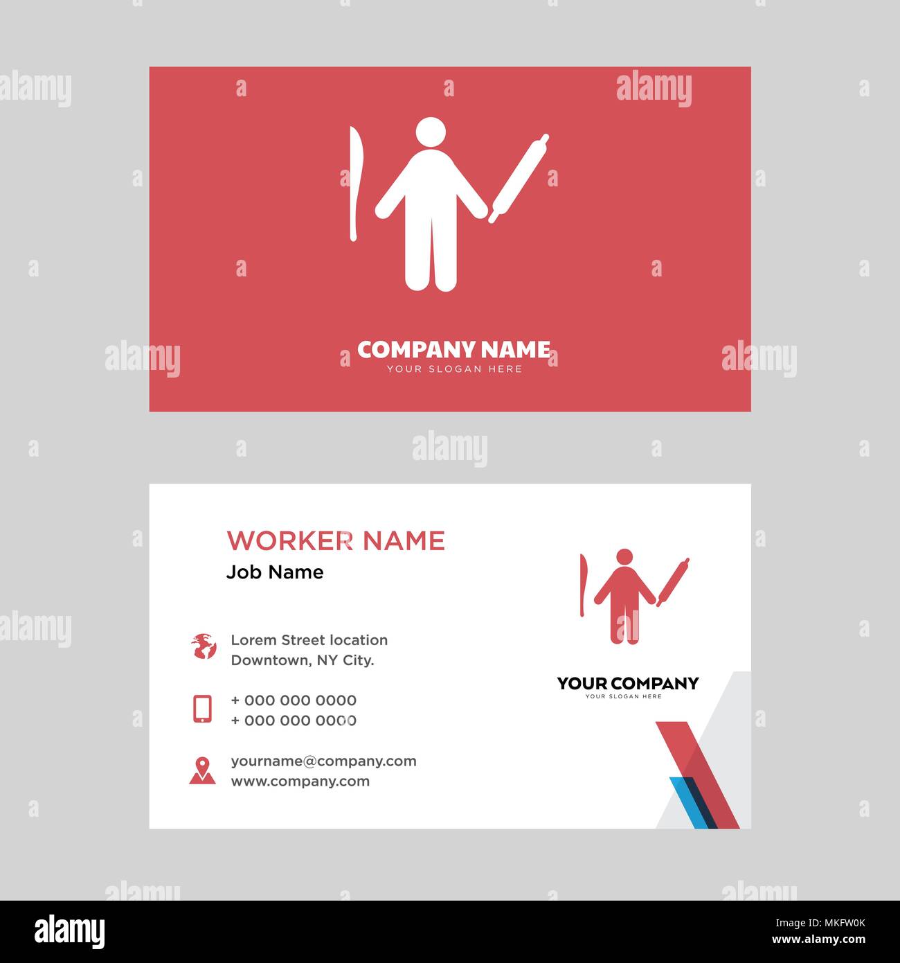 Chef business card design template, Visiting for your company, Modern ...