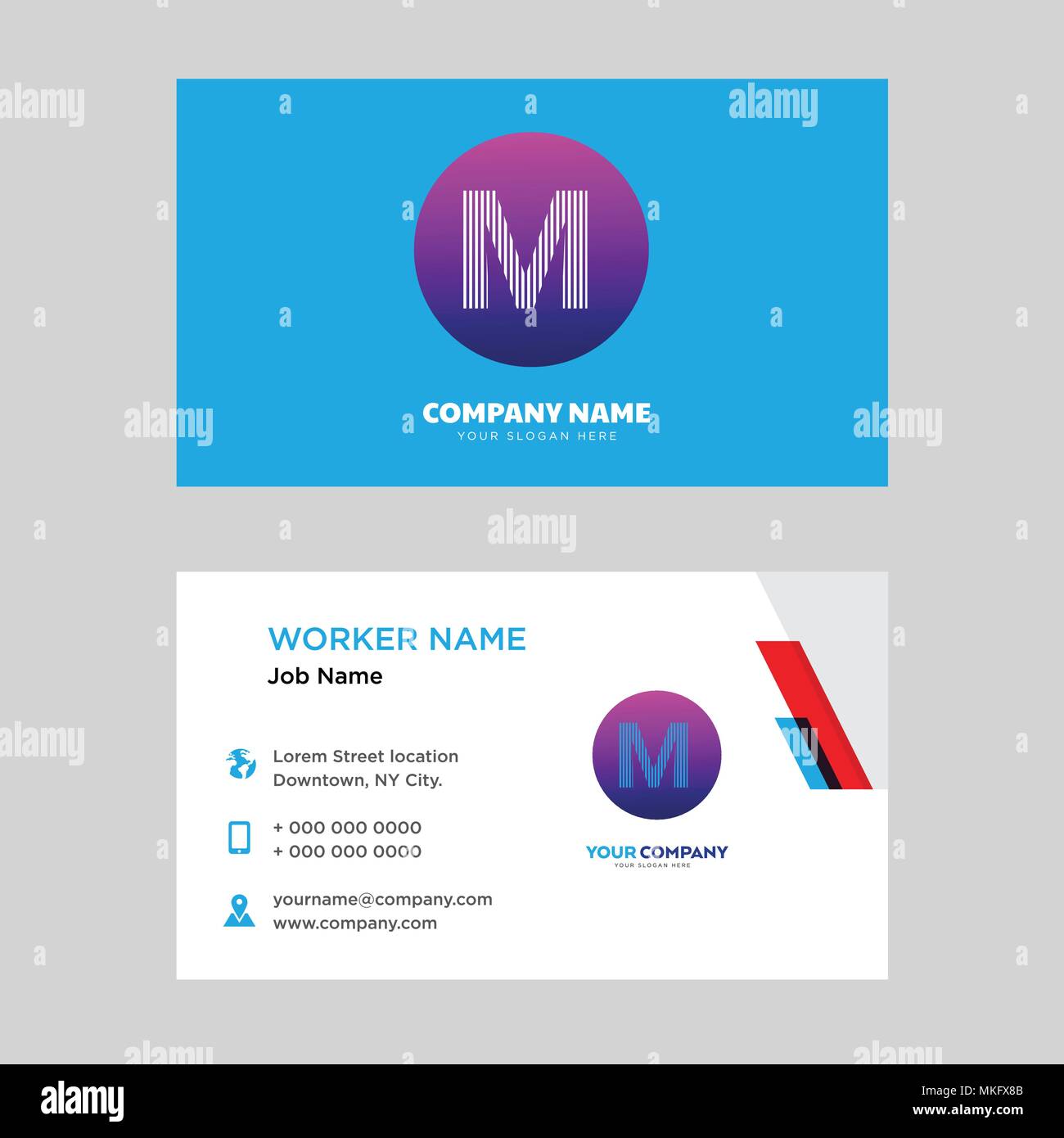 M business card design template, Visiting for your company, Modern ...