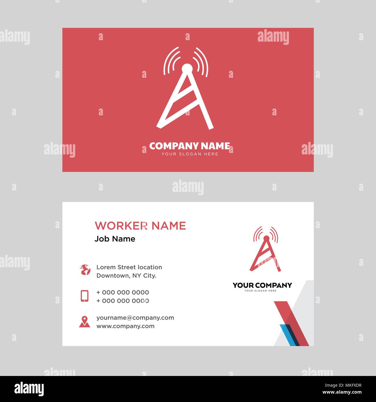 Tele business card design template, Visiting for your company, Modern ...