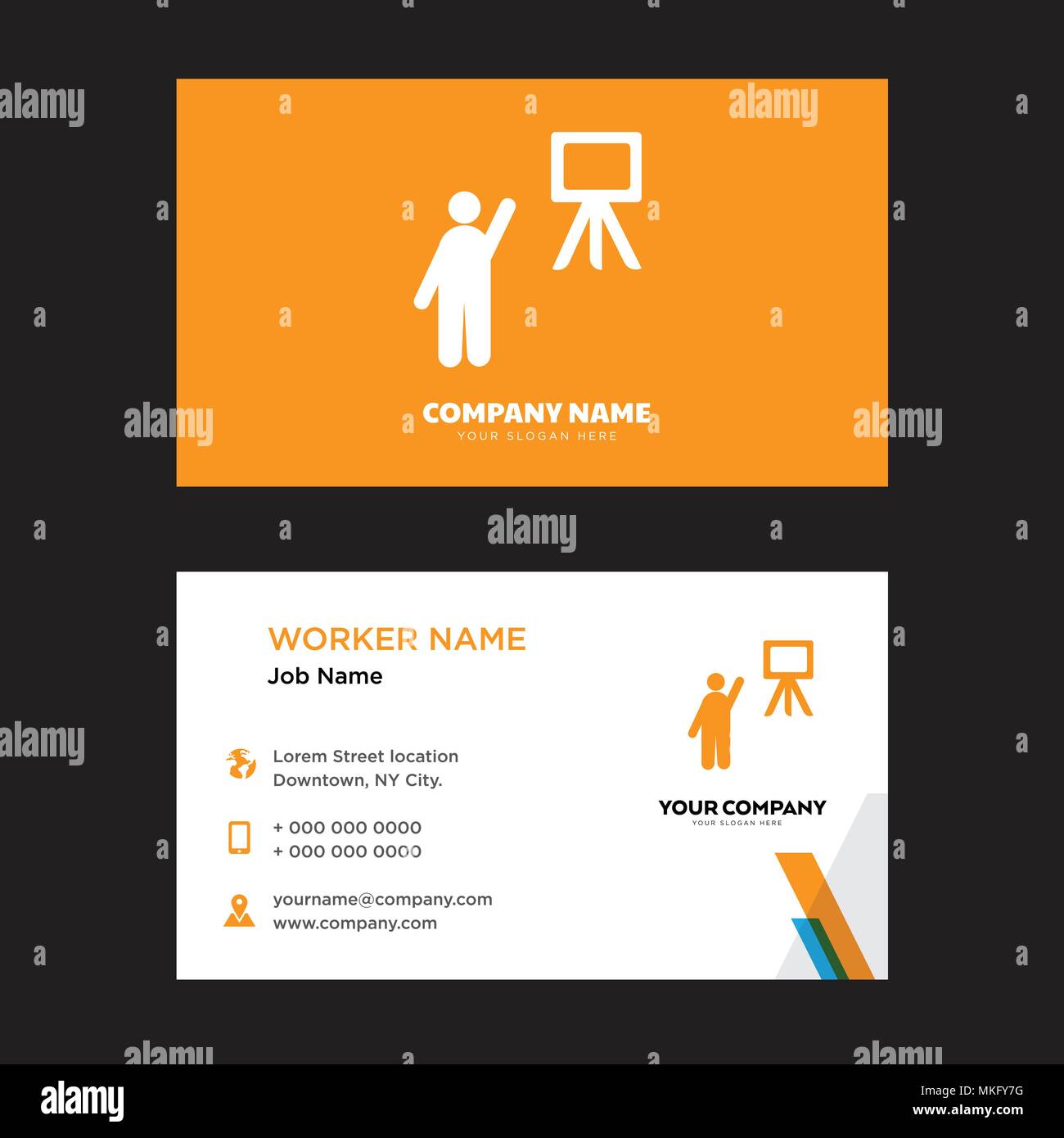 Teacher business card design template, Visiting for your company ...