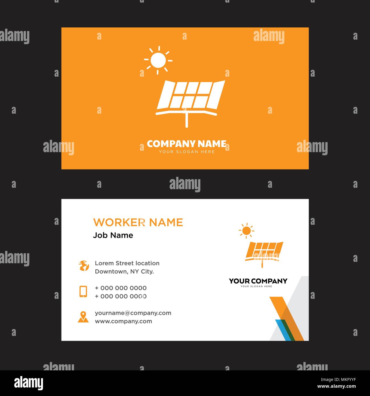 Solar Battery business card design template, Visiting for your company ...