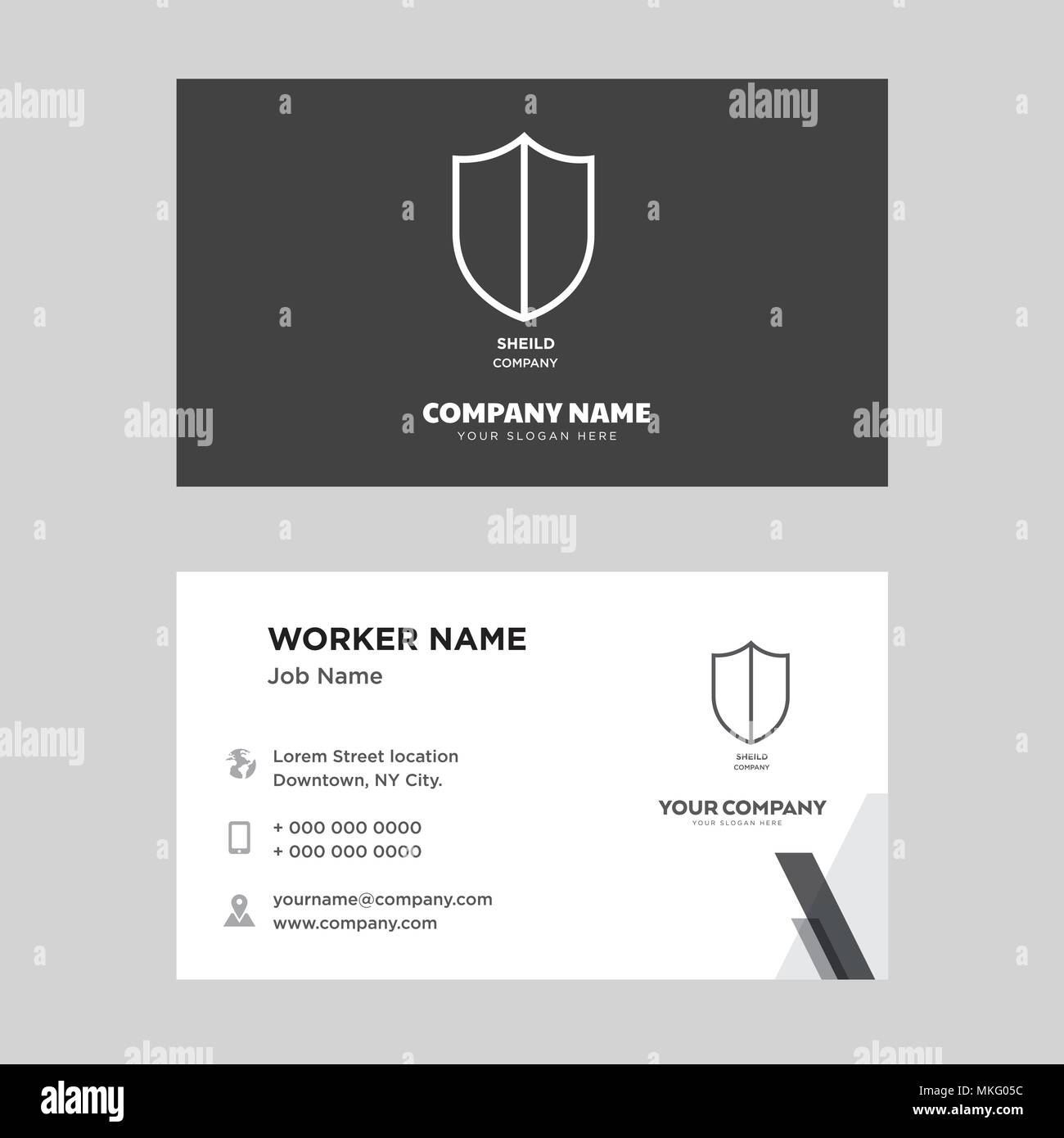 sheild business card design template, Visiting for your company, Modern ...