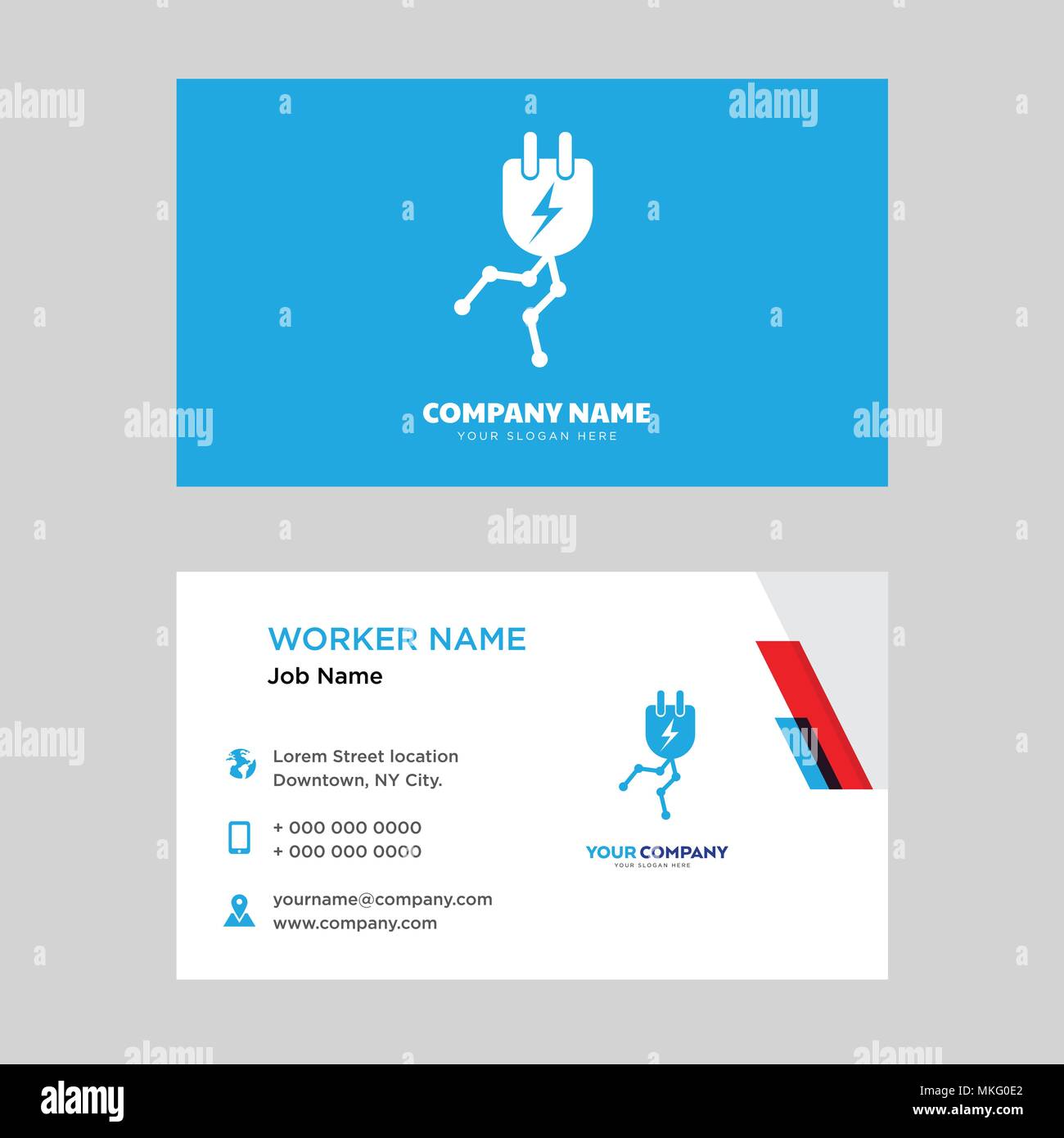 Plug business card design template, Visiting for your company, Modern ...
