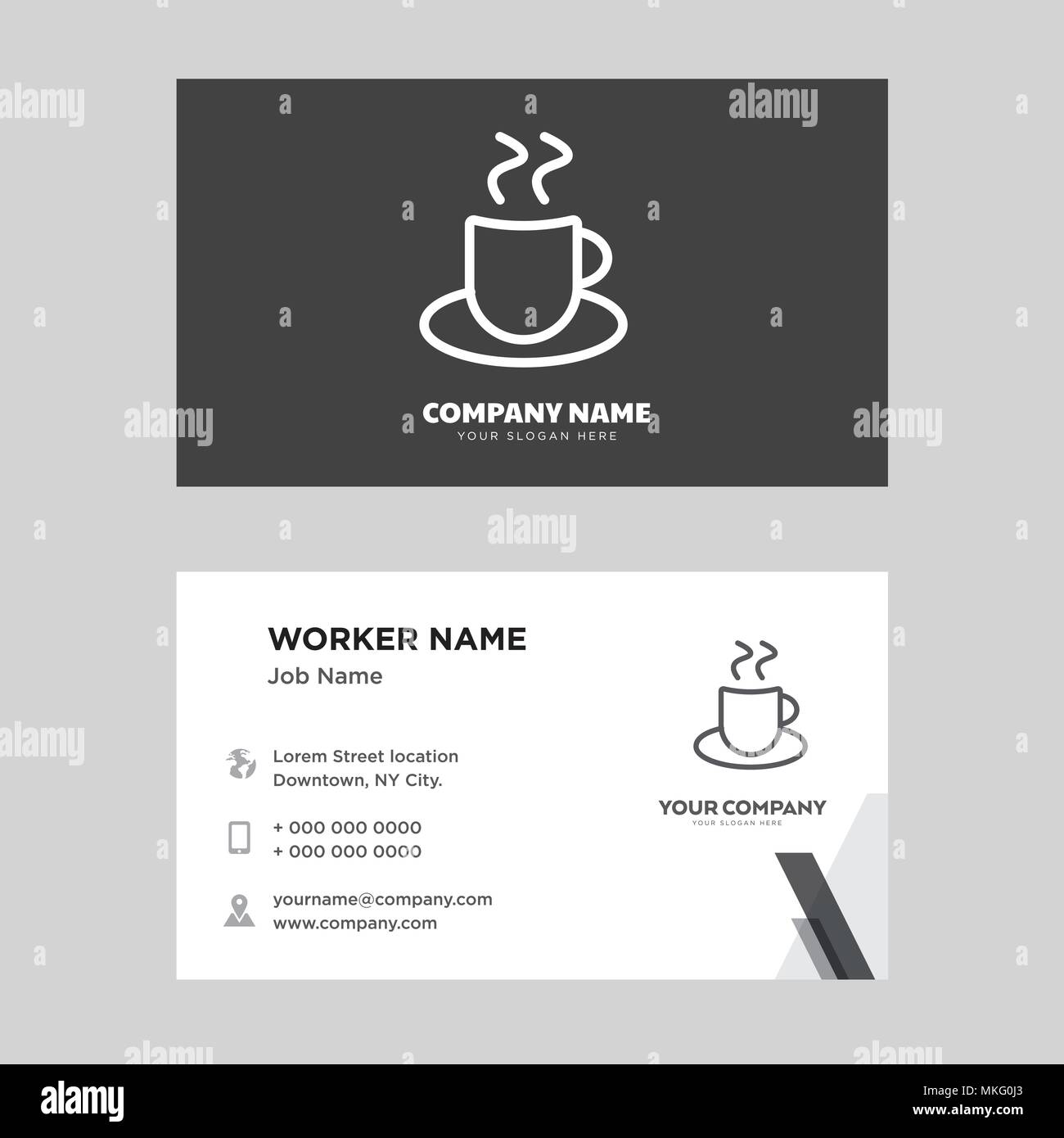 Coffee business card design template, Visiting for your company, Modern ...