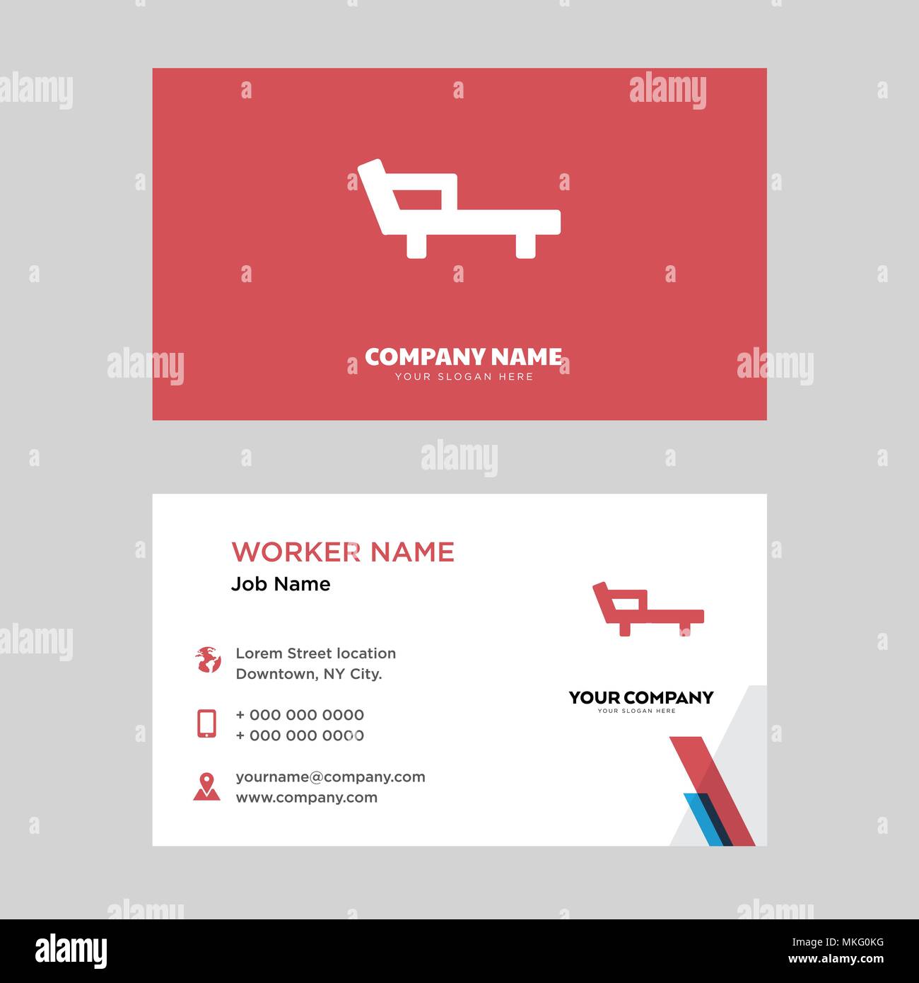 Deck chair business card design template, Visiting for your company ...