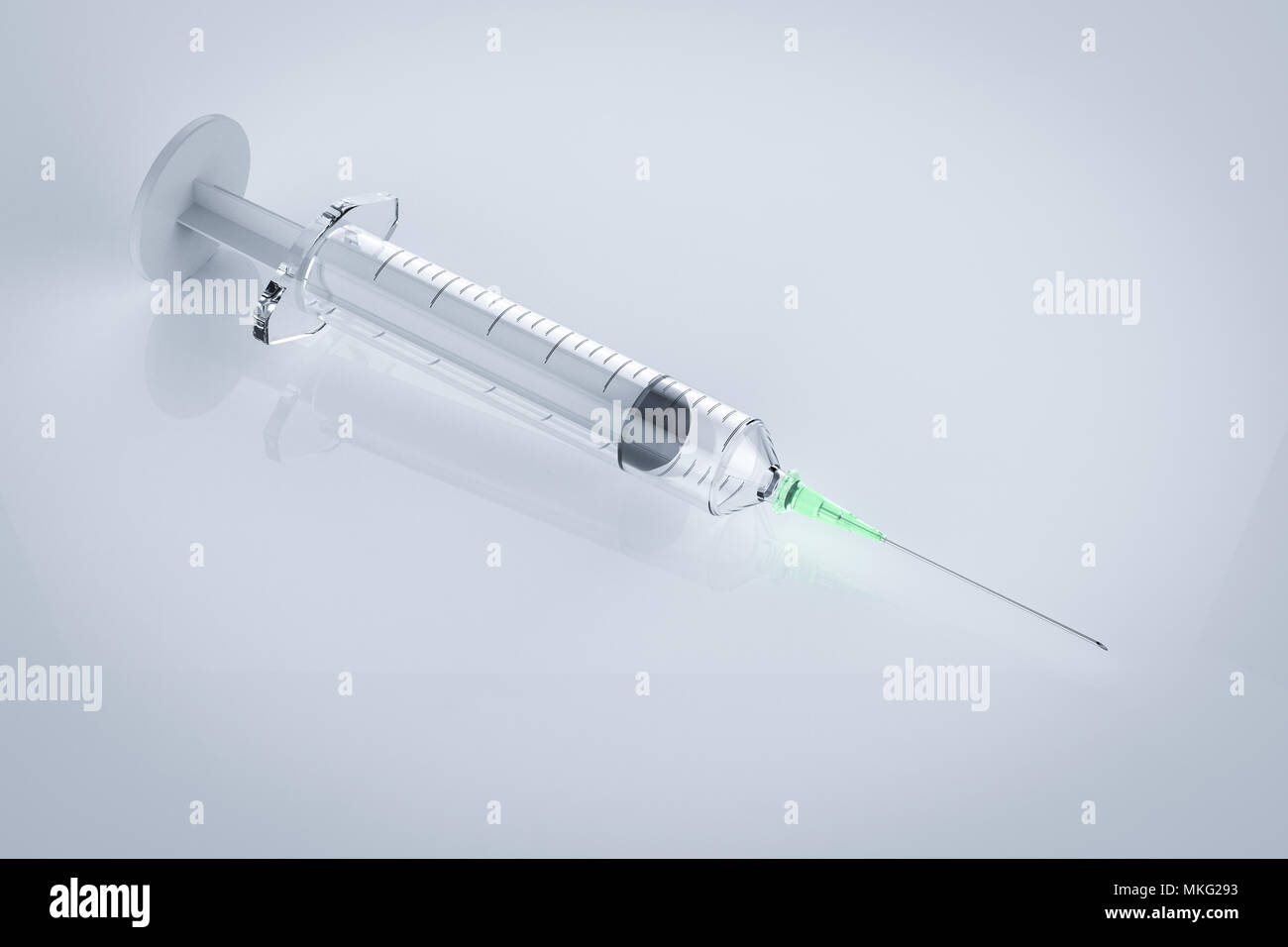 3d rendering medical syringe on white background Stock Photo - Alamy
