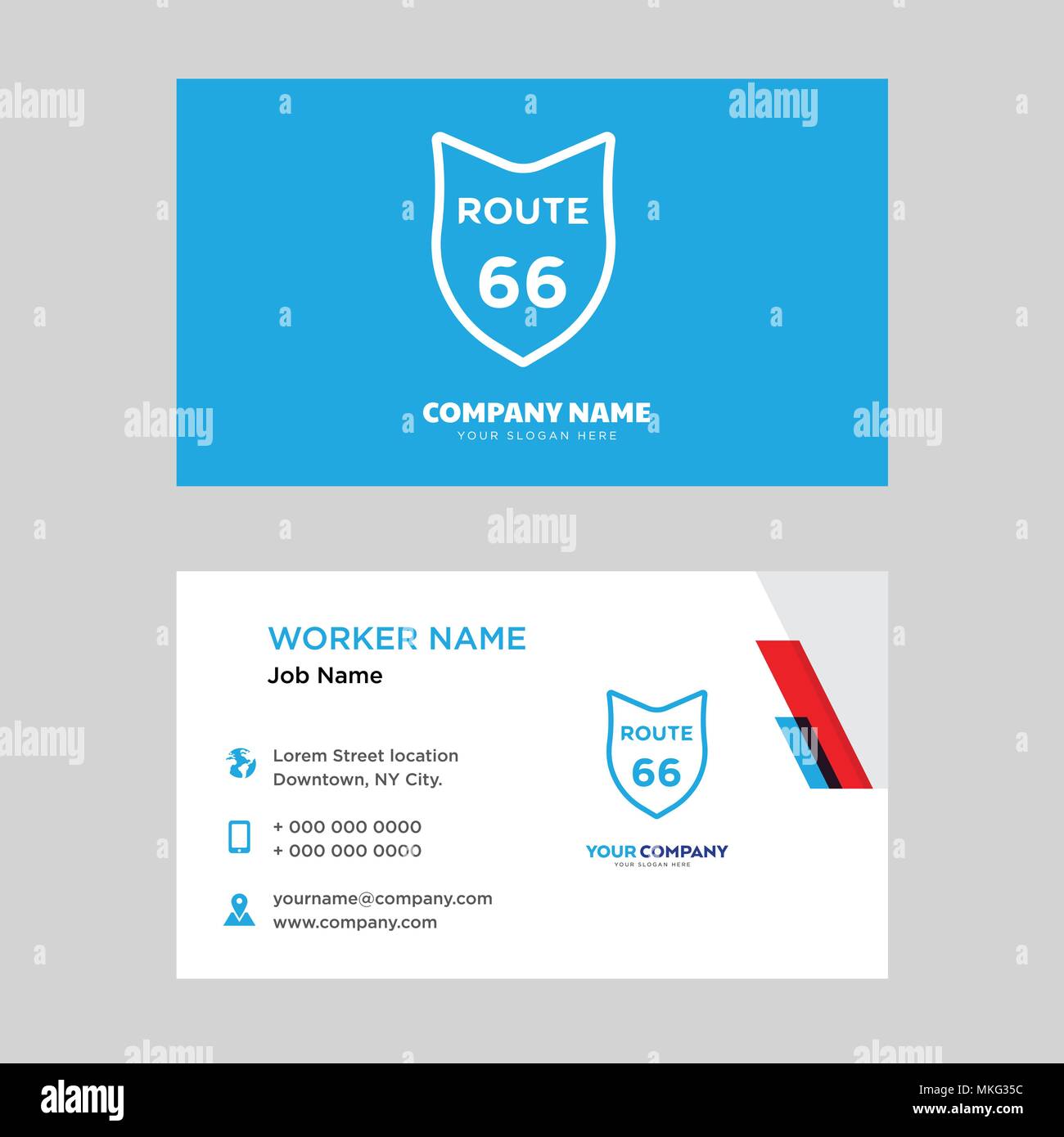 Route 66 business card design template, Visiting for your company ...