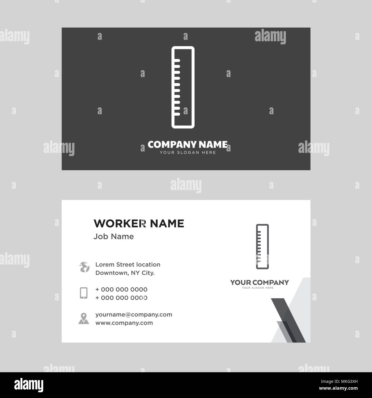 Ruler business card design template, Visiting for your company, Modern ...