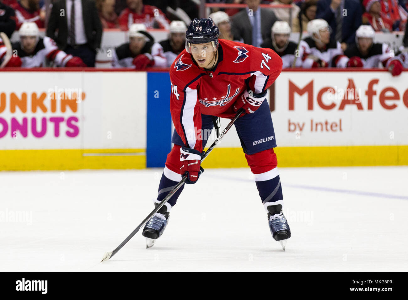 Washington Capitals defenseman John Carlson (74) during a face-off ...