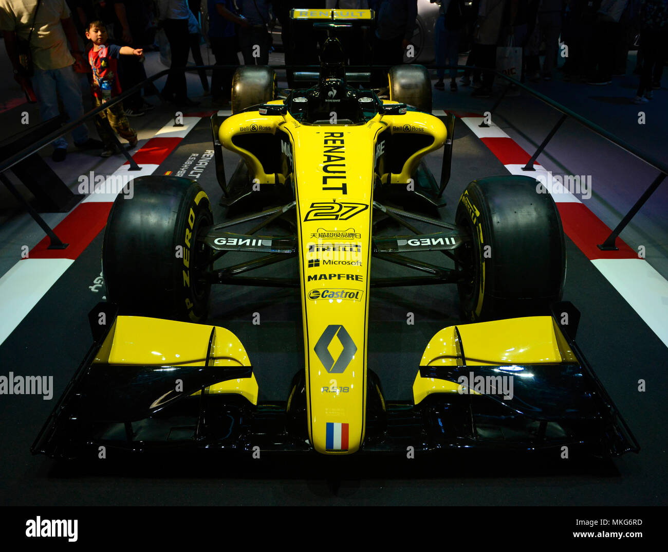 Formula racing car on the Renault stand at the Auto China 2018 ...