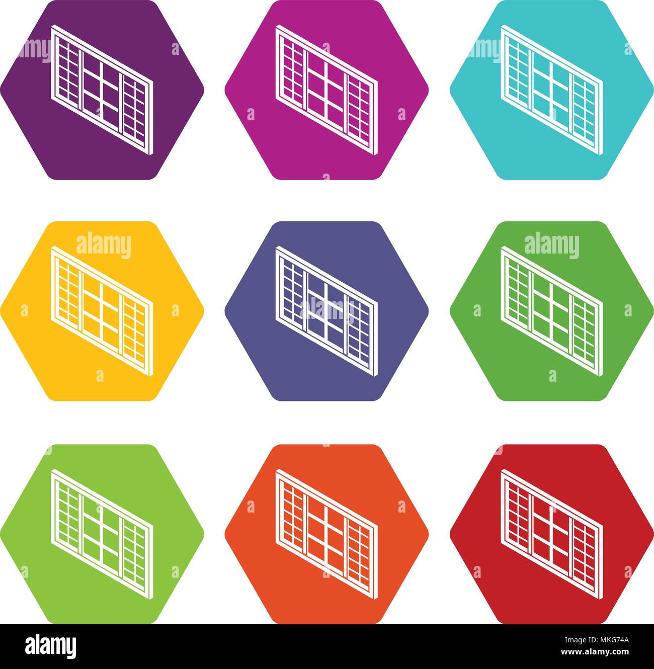 Wood window frame icons set 9 vector Stock Vector Image & Art - Alamy