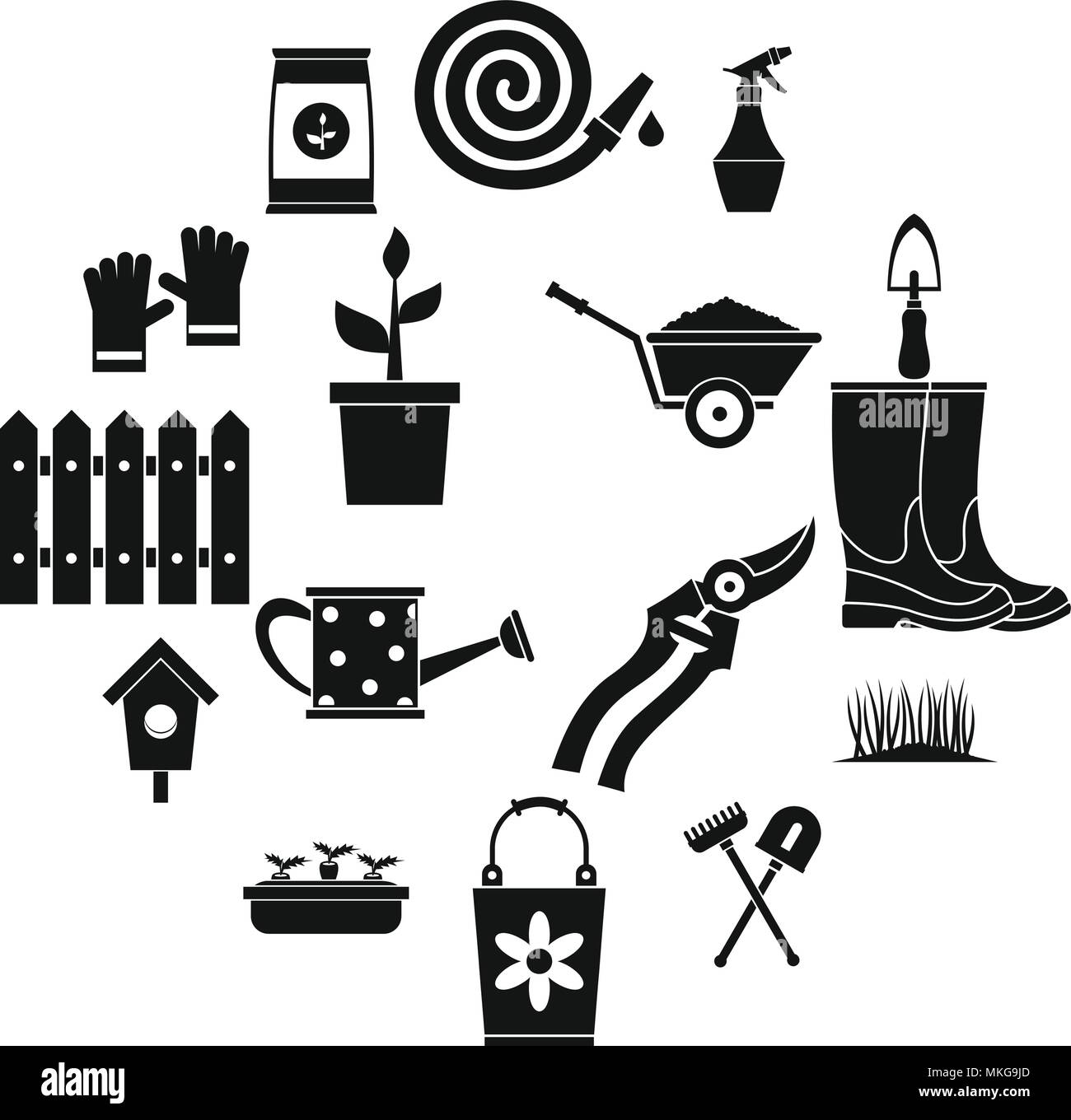 Gardening icons set, simple style Stock Vector Image & Art - Alamy