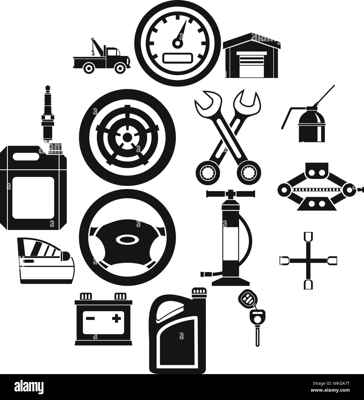 Car maintenance and repair icons set, simple style Stock Vector Image ...