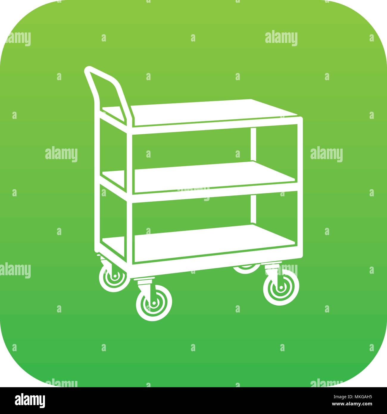 Kitchen trolley icon green vector Stock Vector Image & Art - Alamy