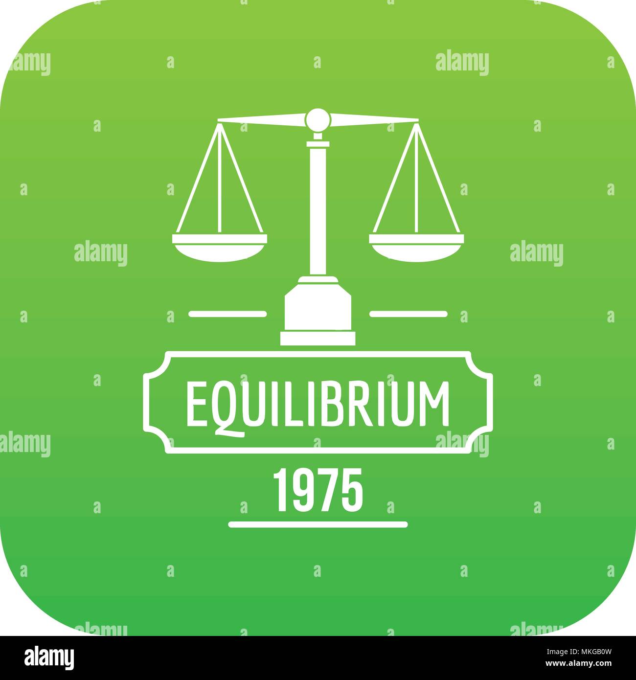 Equilibrium icon green vector Stock Vector Image & Art - Alamy