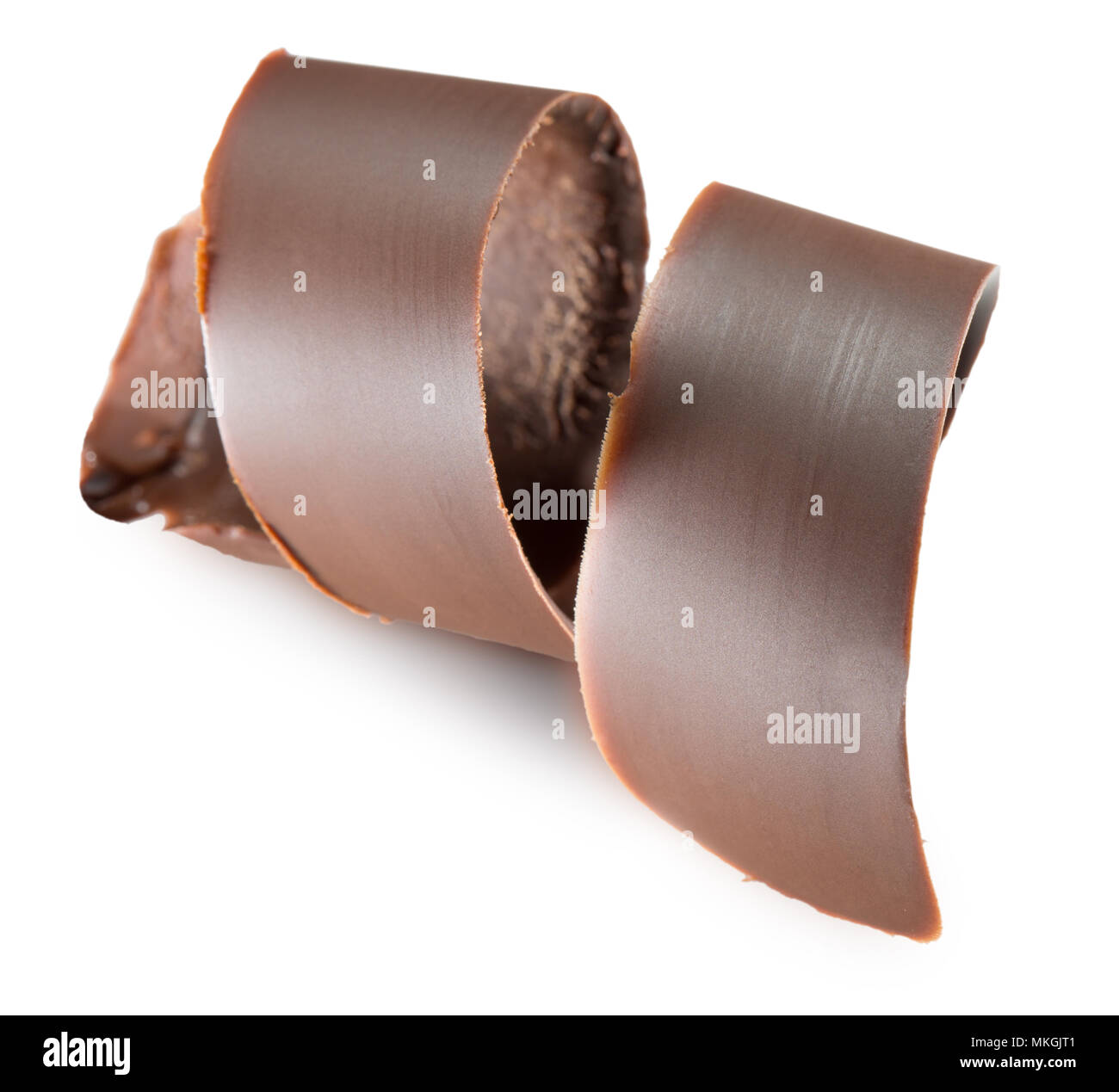 chocolate curls isolated on a white background Stock Photo - Alamy