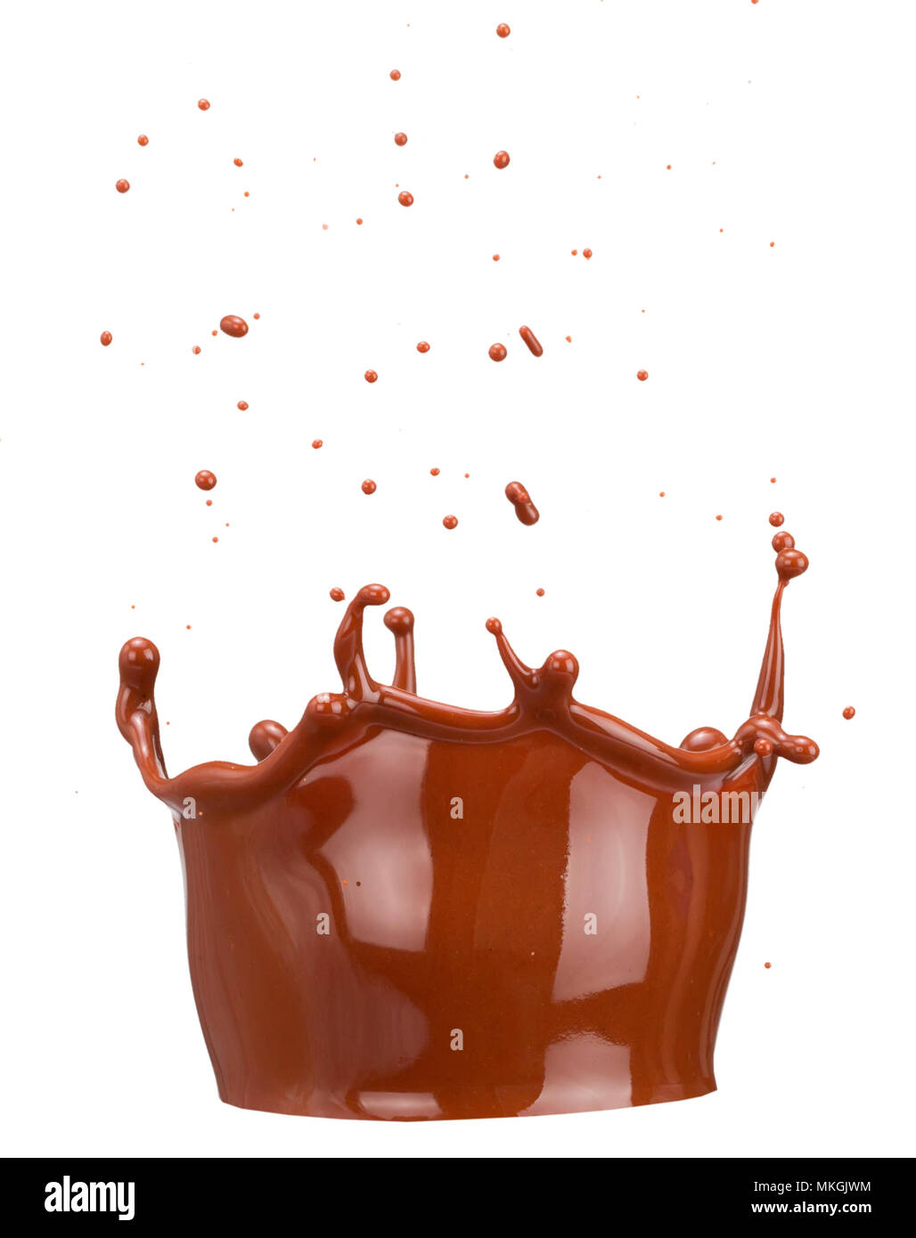 chocolate splash on a white background Stock Photo - Alamy