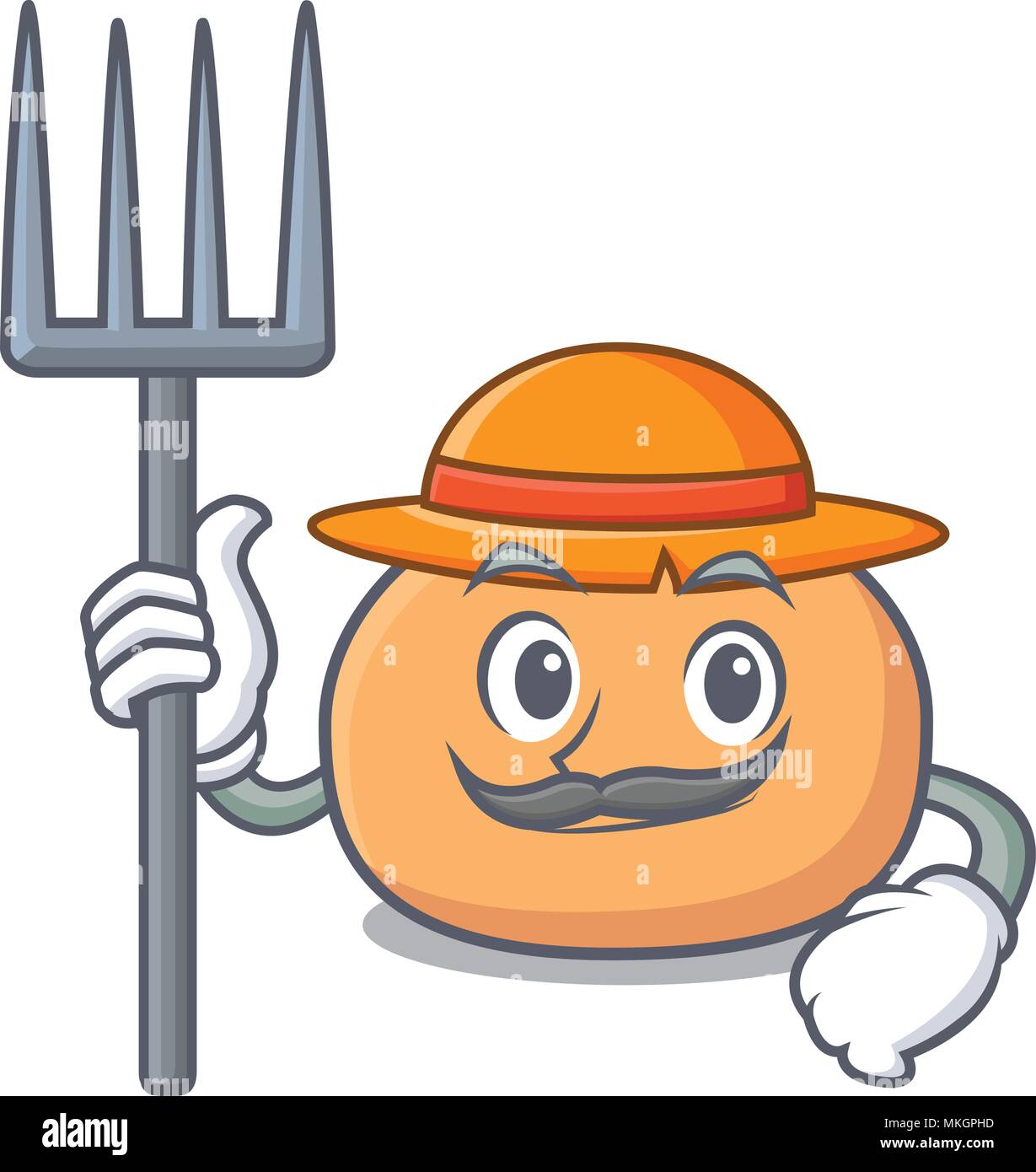 Farmer mochi character cartoon style vector illustration Stock Vector ...
