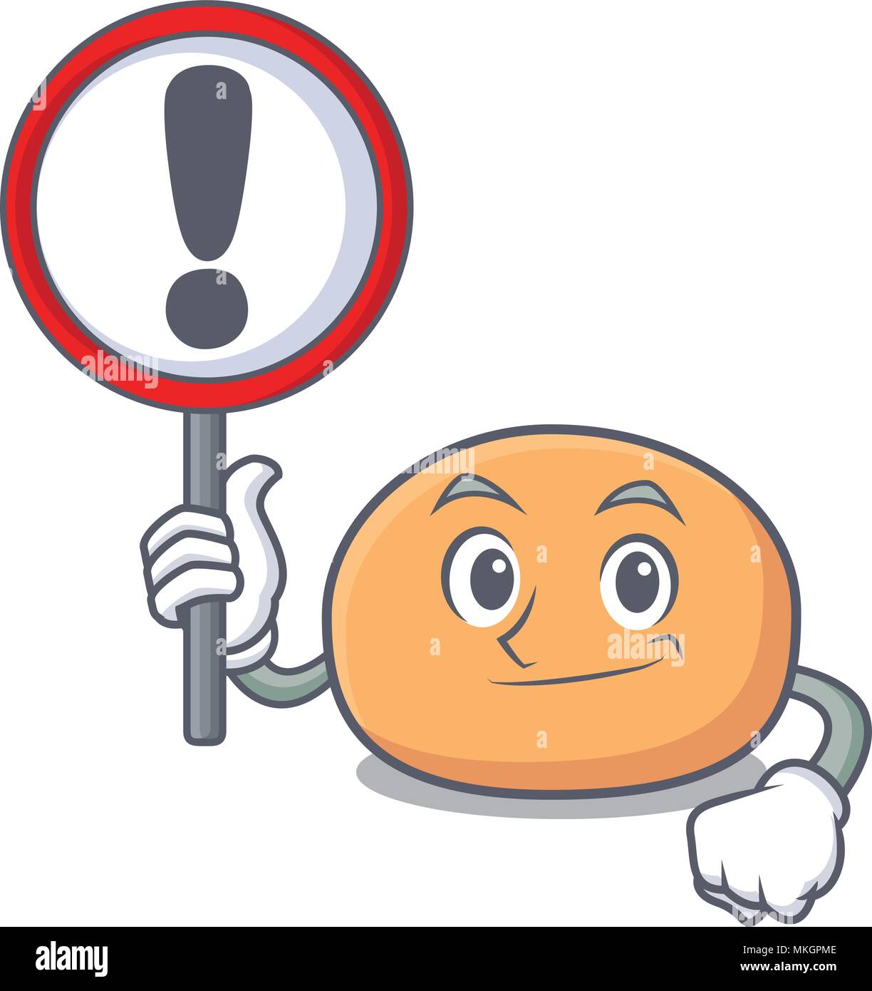 With sign mochi character cartoon style vector illustration Stock ...