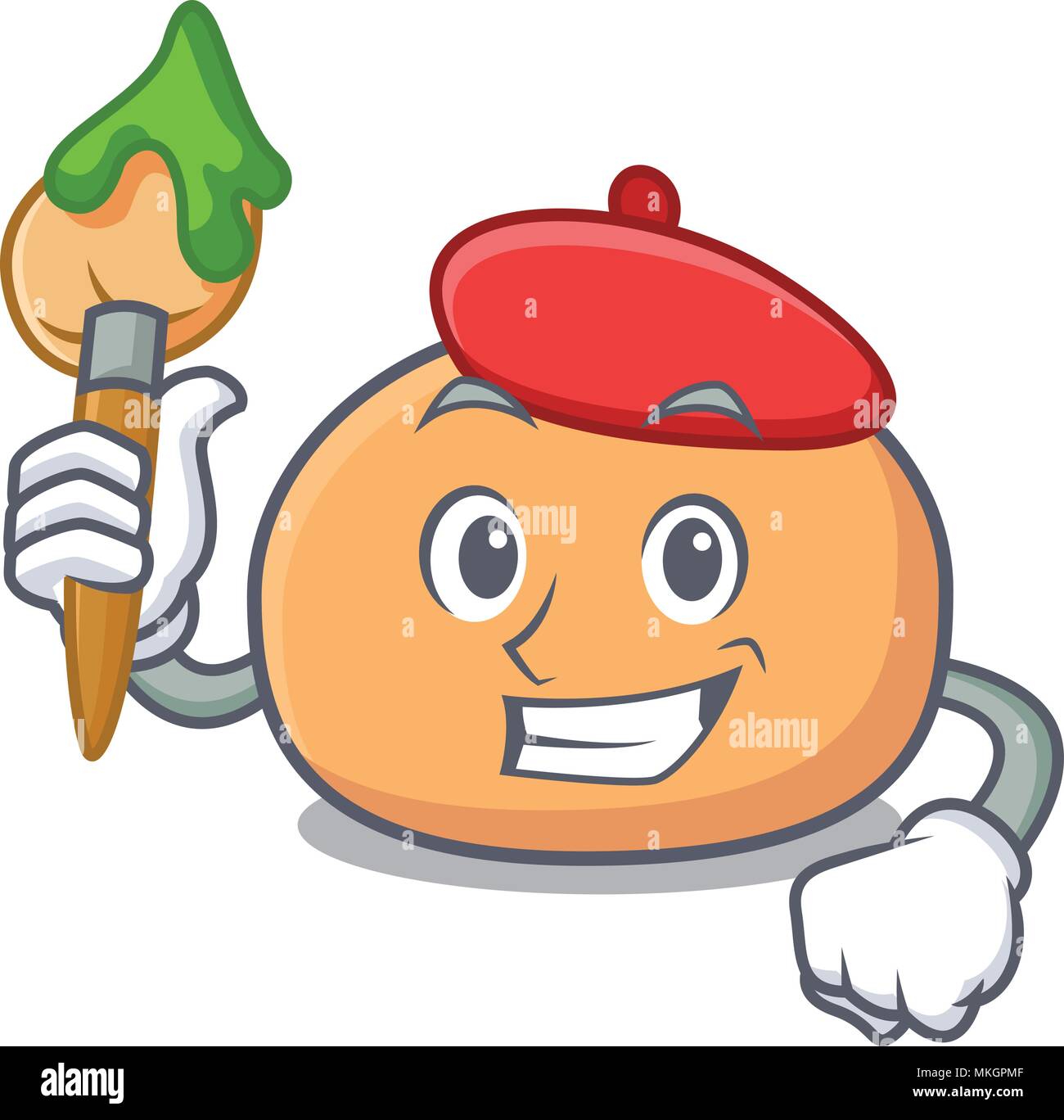 Artist mochi character cartoon style vector illustration Stock Vector ...