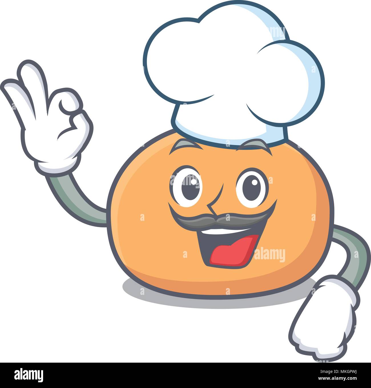 Chef mochi character cartoon style vector illustration Stock Vector ...