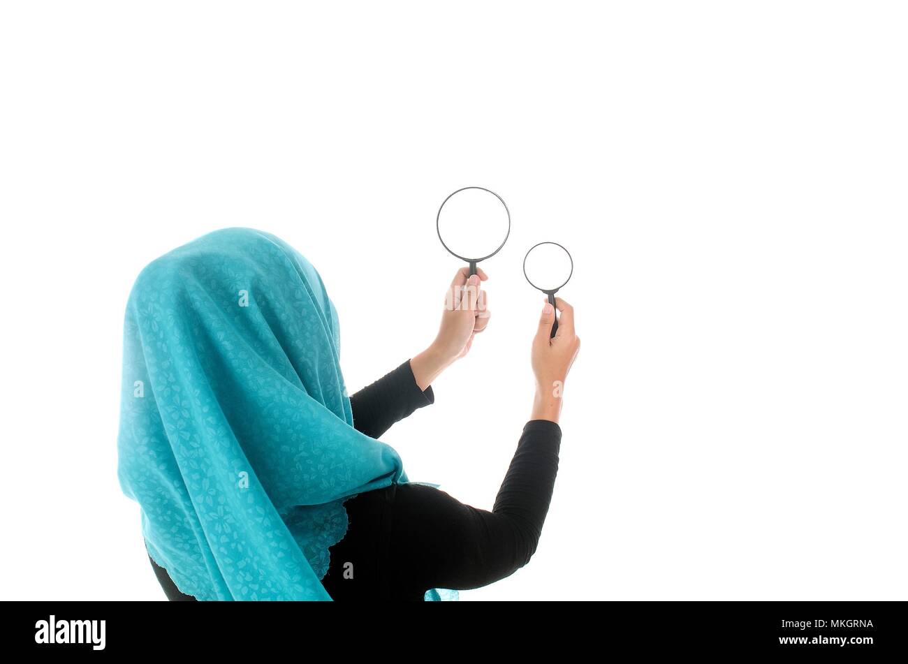 Concept image of a inspection. hand holds a magnifying glass Stock ...
