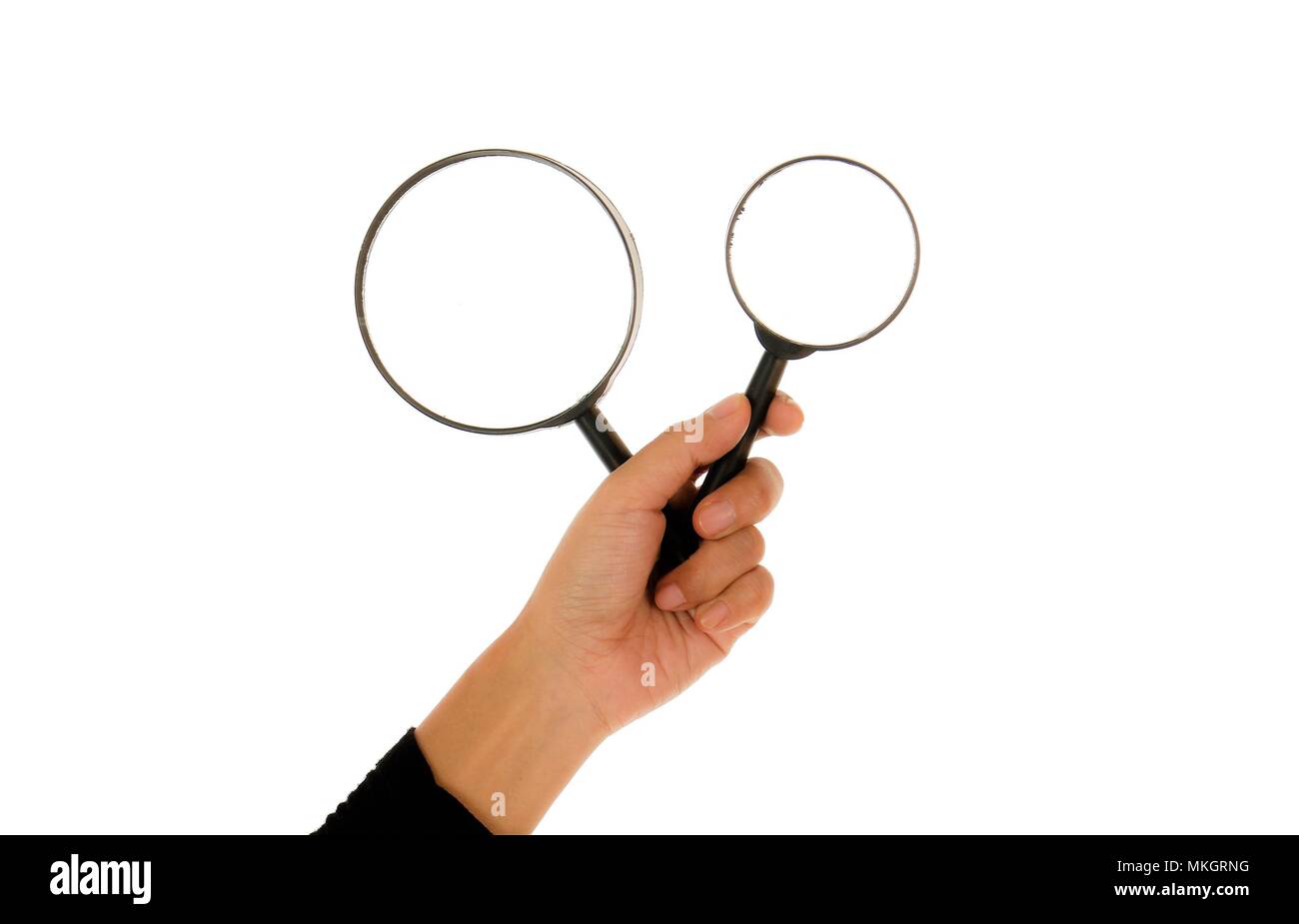 Magnifying glass analysis business Cut Out Stock Images & Pictures - Alamy