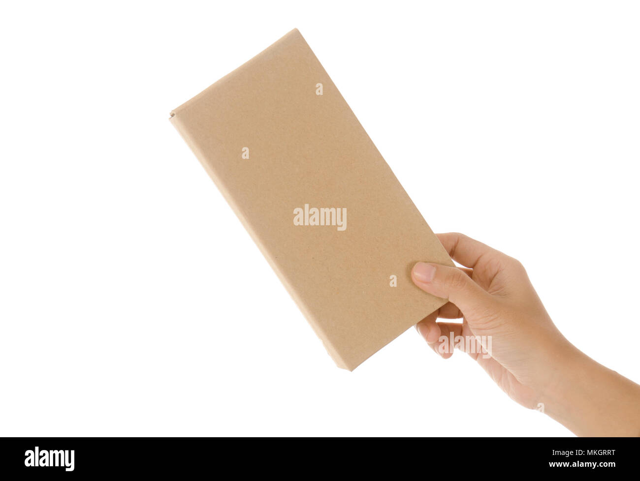 Hand holding an envelope on white background Stock Photo - Alamy