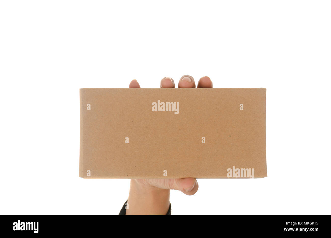 Hand holding an envelope on white background Stock Photo - Alamy