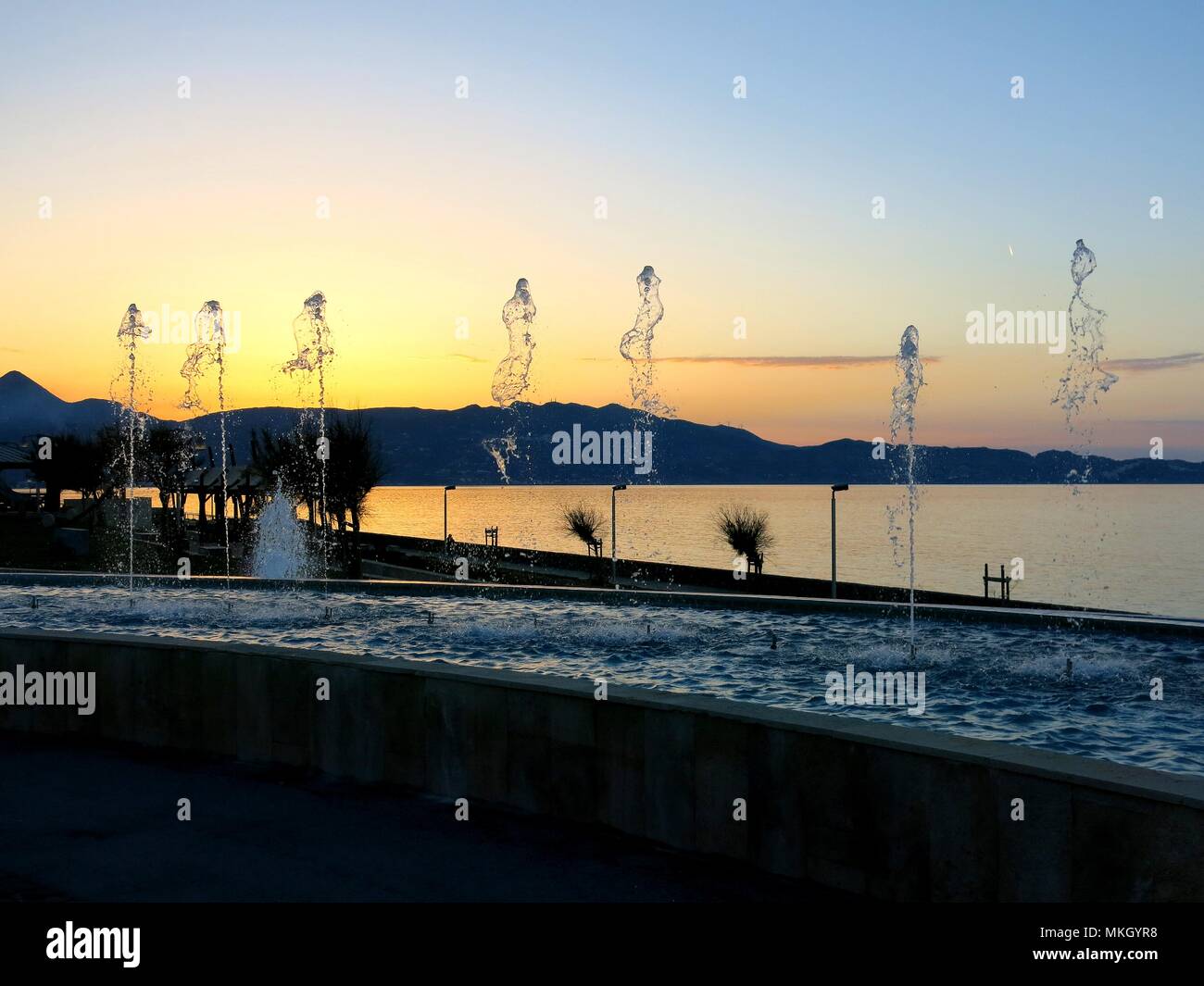 Fountain by the sea Stock Photo - Alamy