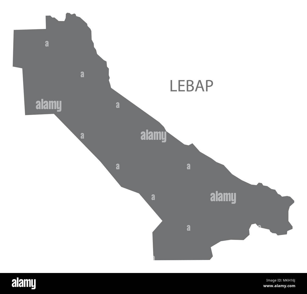 Lebap map of Turkmenistan grey illustration shape Stock Vector Image & Art - Alamy